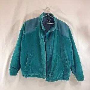Duffel | Jackets & Coats | Vintage Corduroy Bomber Jacket Teal Blue ...
